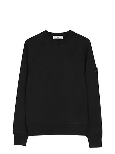 Stone Island 6100008 Oversized Fit Crewneck Raglan Sleeves Sweatshirt - Black
