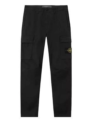 Stone Island 3100032 Regular Tapered Fit Cargo Trousers - Black