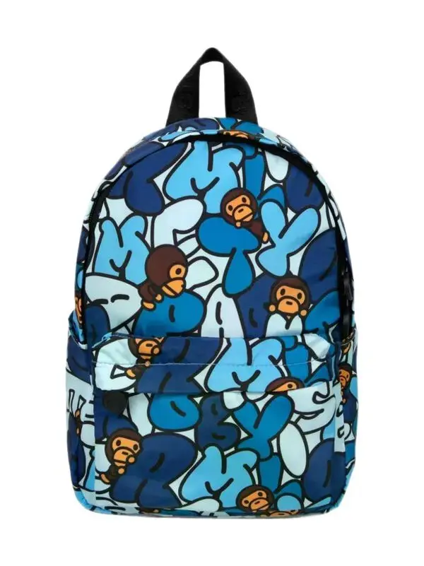 A BATHING APE Baby Milo® Store Backpack With Graphic Print - Blue