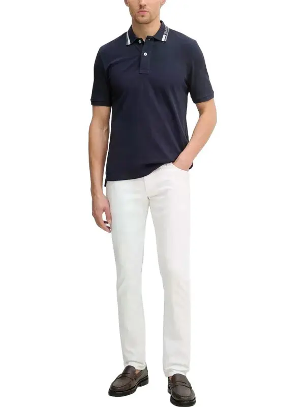 BLAUER. Logo-patch Short-sleeve Polo Shirt - Blue
