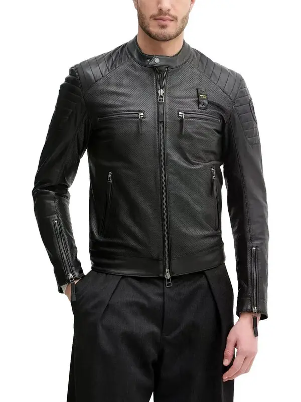 BLAUER. Crossland Quilted Moto Jacket - Black
