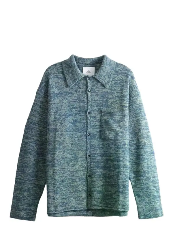 THE ELDER STATESMAN Marl Knit Button-down Shirt - Blue