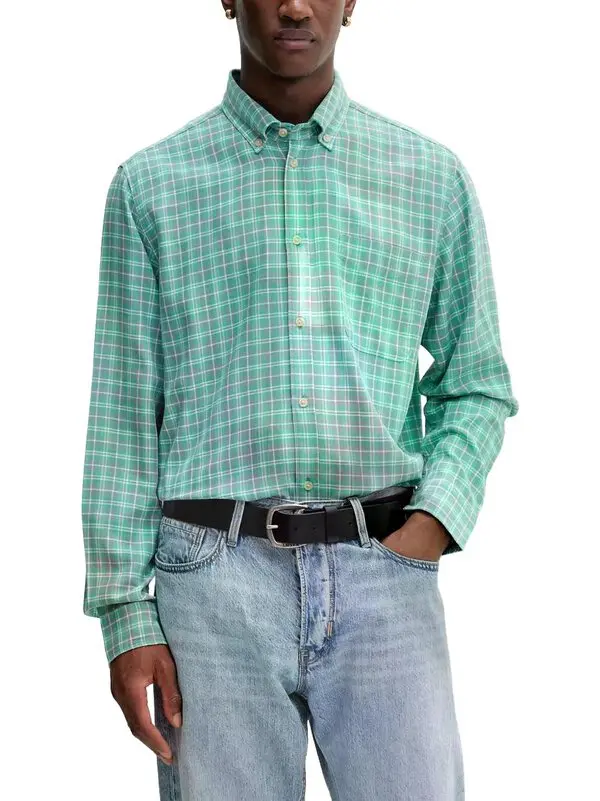 LES DEUX Kent Check-pattern Shirt - Green