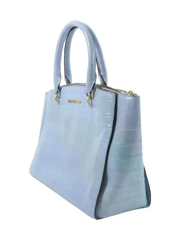 Michael Kors Leather Tote Bag With Croc-effect - Blue