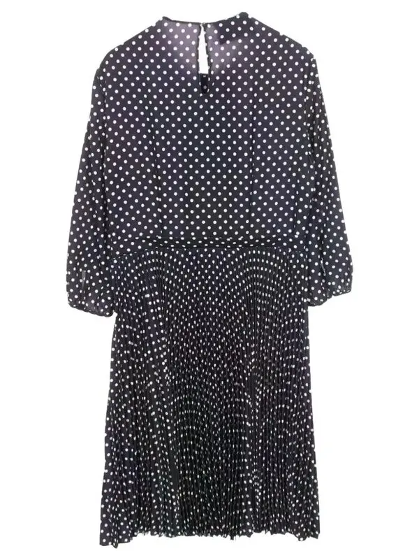 Prada Pleated Polka-dot Midi Dress - Blue