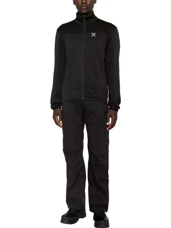 MONTURA Logo-print Full-zip High Neck Sweatshirt - Black