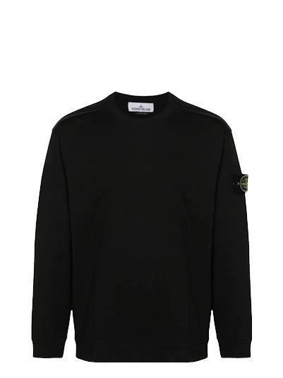 Stone Island 6100057 Heavy Cotton Crewneck Sweatshirt - Black