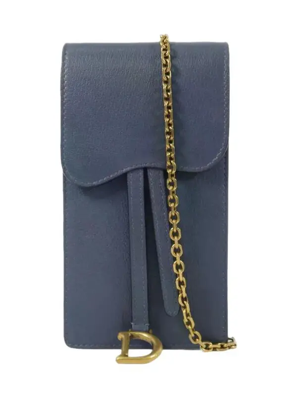 Dior Saddle Chain-strap Phone Holder - Blue