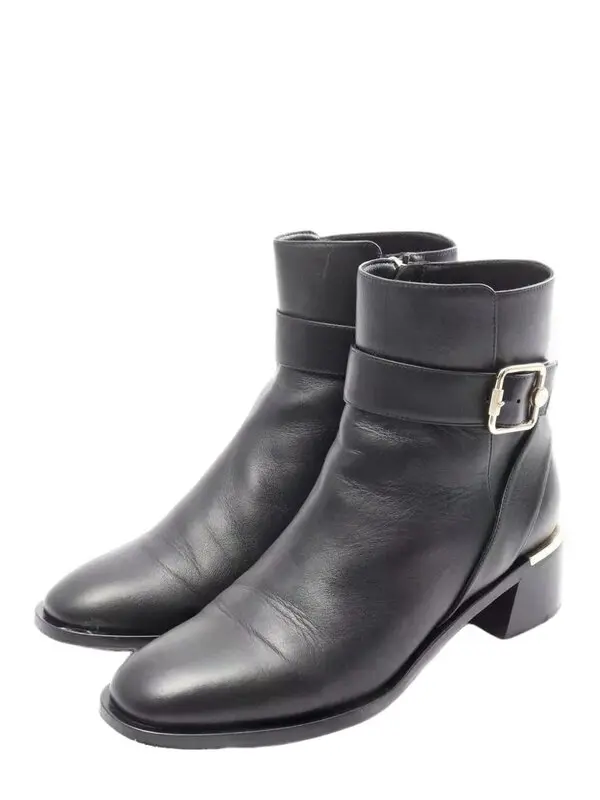 JIMMY CHOO Clarice Buckled Ankle Boots - Black