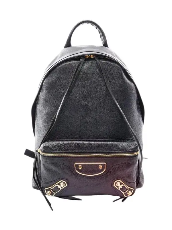 Balenciaga City Leather Backpack - Black
