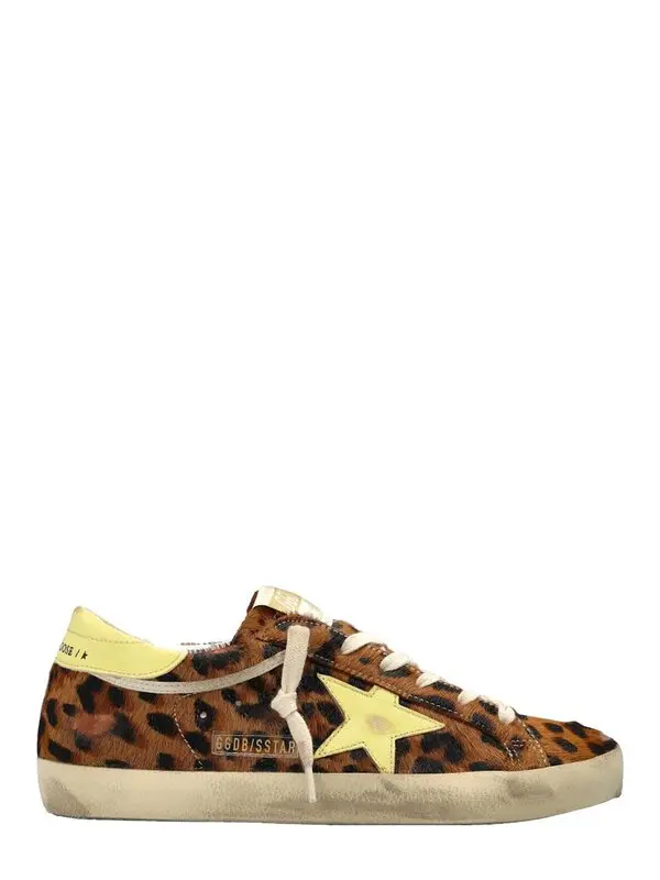 GOLDEN GOOSE Superstar Leopard Print Lace Up Sneakers - Beige/brown/leopard
