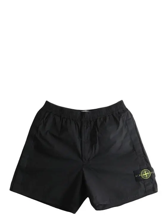 Stone Island L100019 Loose Wide Leg Fit Bermuda Shorts - Black