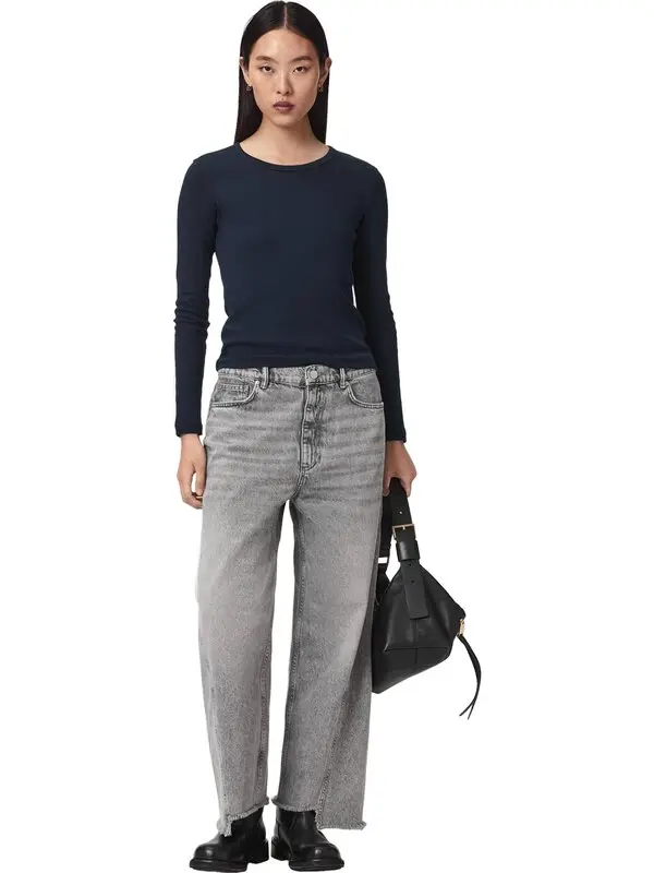 ALLSAINTS Fox Loose Fit Denim Jeans - Grey