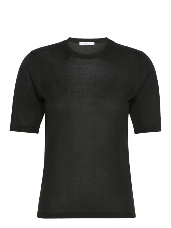 Max Mara Stockinette-stitched Cashmere And Silk Sweater - Black