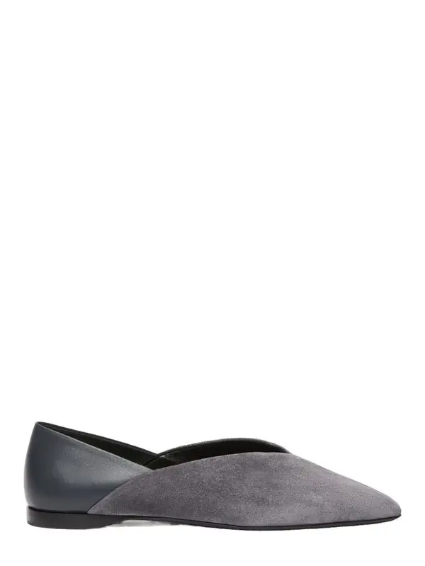 Max Mara Split And Nappa Leather Ballet Flats - Medium Grey