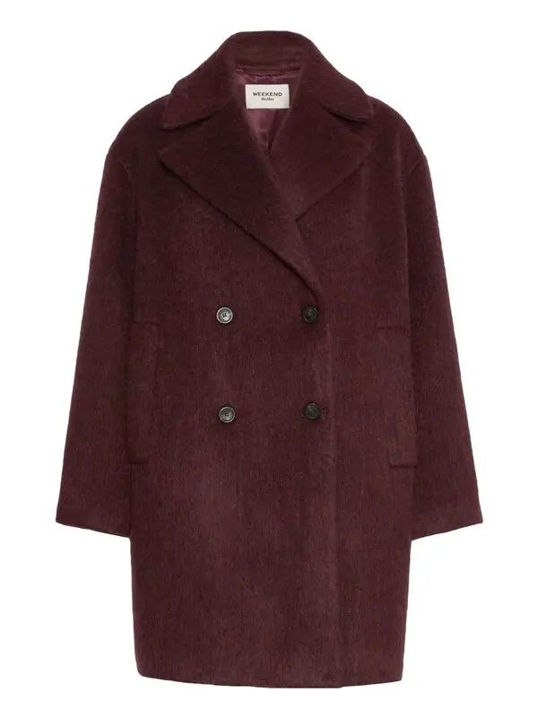 Max Mara Wool And Alpaca Blend Double-breasted Coat - Bordeaux