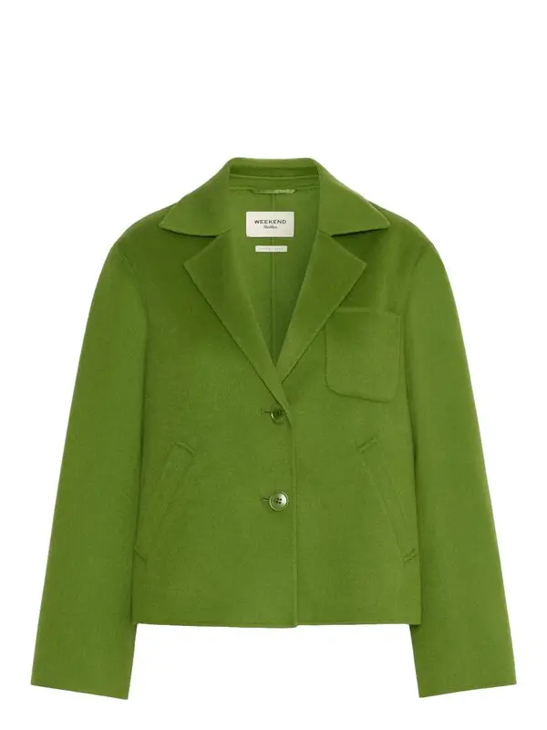 Max Mara Double Wool Cropped Jacket - Green