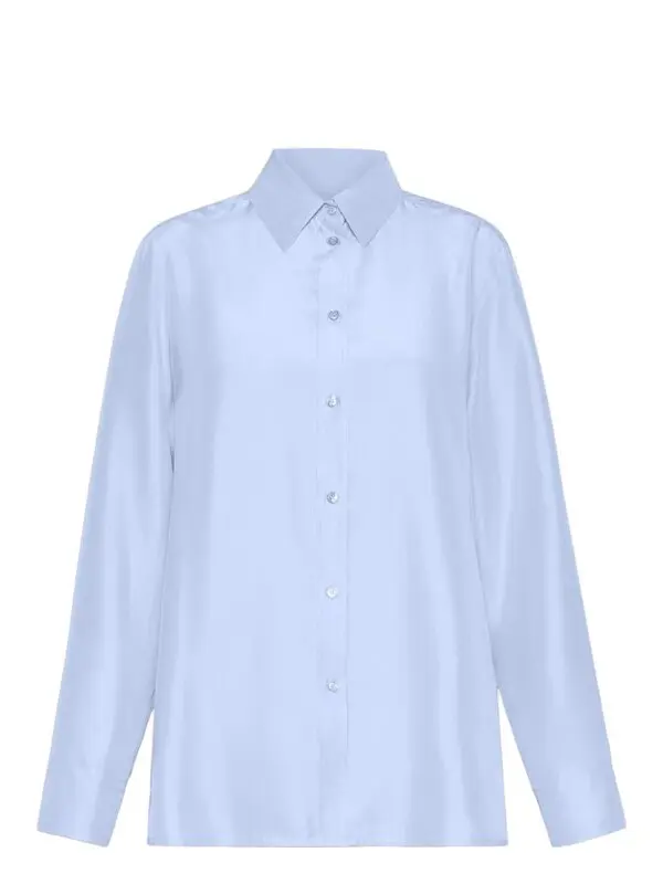 Max Mara Silk Habotai Shirt - Light Blue