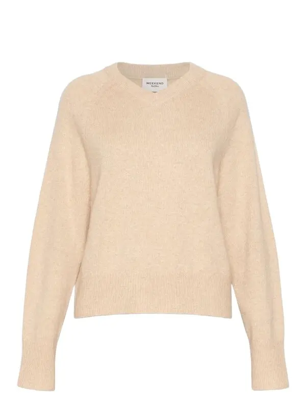 Max Mara Cashmere V-neck Jumper - Beige