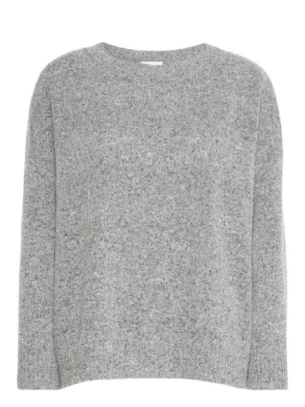 Max Mara Tweed-effect Wool And Silk Blend Jumper - Medium Grey