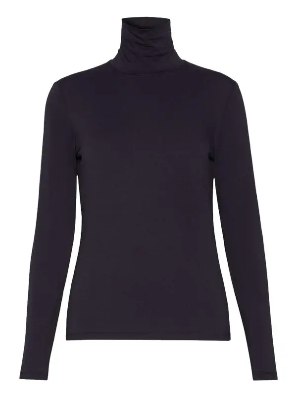 Max Mara Slim-fit Top In Stretch Viscose Jersey - Navy