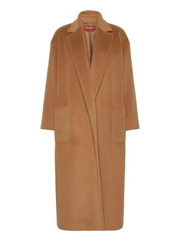 Max Mara Long Wool Beaver Cloth Coat - Camel