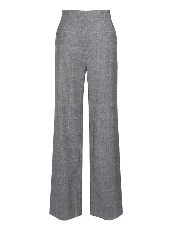 Max Mara Tailored Wool Flannel Trousers With Straight Leg - Dark Grey