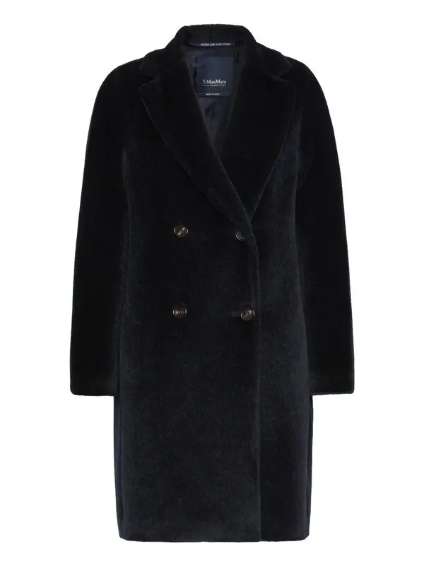 Max Mara Alpaca And Wool Blend Midi Coat - Midnightblue