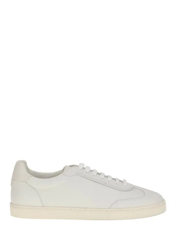 Brunello Cucinelli Deerskin Lace-up Sneakers - White