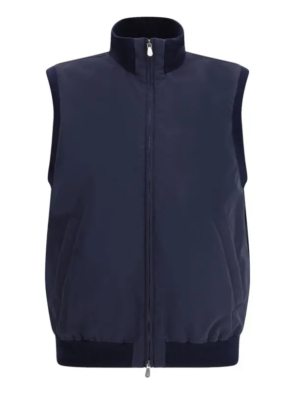 Brunello Cucinelli Sleeveless Zip-up Vest Jacket - Blue