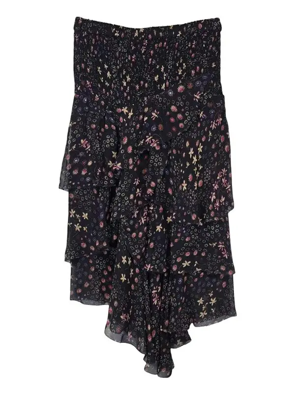 MARANT ETOILE Brigitte Ruffled Tiered Mini Skirt - Black
