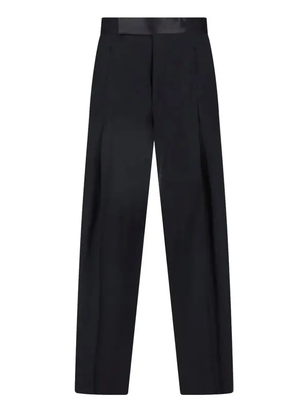Giorgio Armani Tailored Virgin Wool Trousers - Black