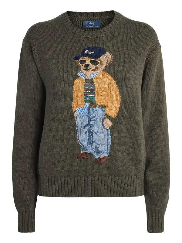 Polo Ralph Lauren Embroidered Polo Bear Crewneck Sweater - Green
