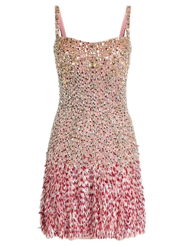 Jenny Packham Embellished Nima Mini Dress - Pink