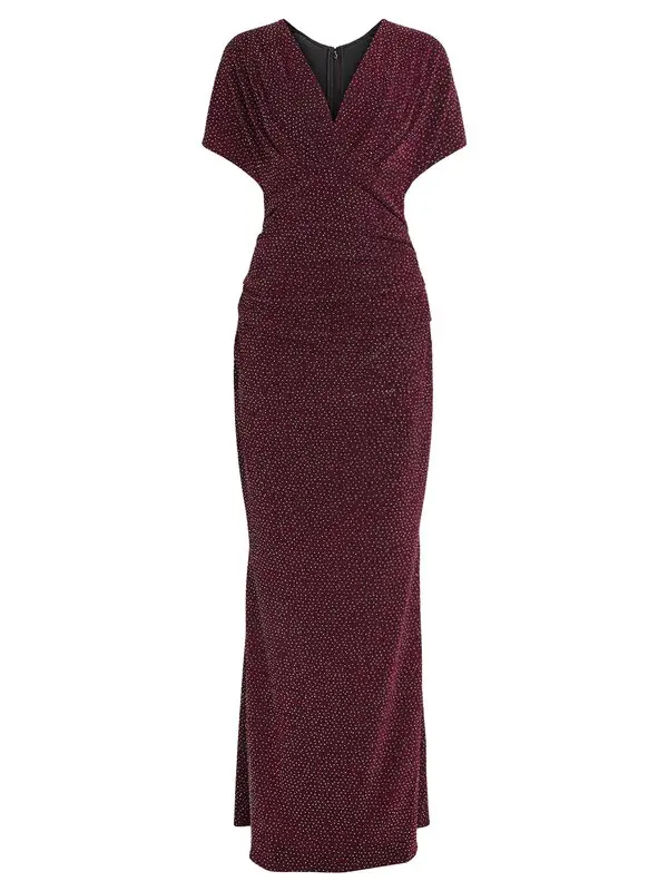 Talbot Runhof Embellished V-neck Gown - Pink