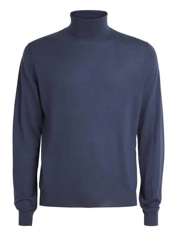 Corneliani Merino Wool Rollneck Sweater - Navy