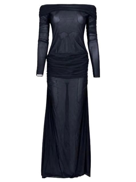 ANIYE BY Off-the-shoulder Draped Maxi Dress - Black