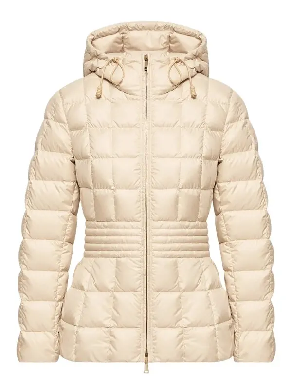 Moncler Engoulevent Quilted Hooded Down Jacket - Light Beige