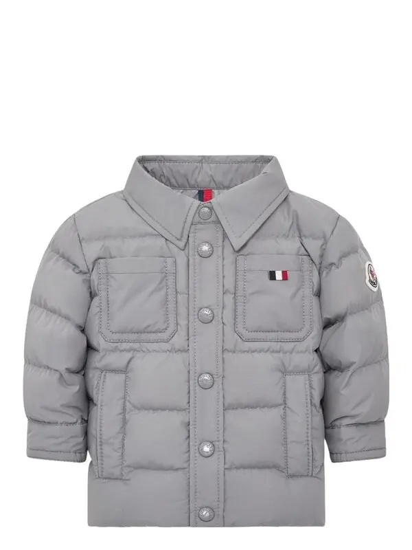 Moncler Kaelen Quilted Down Jacket With Logo Detail - Grey