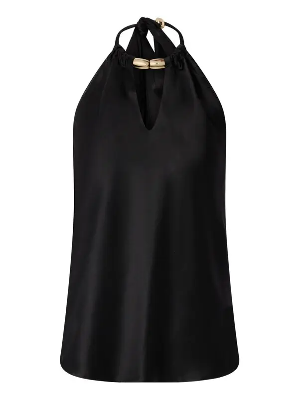 Pinko Bow-halter Neck Blouse - Black