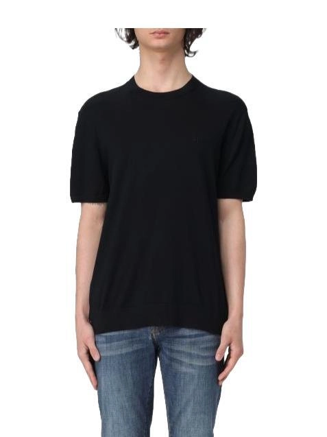 Armani Exchange Crew-neck Fine-knit T-shirt - Black