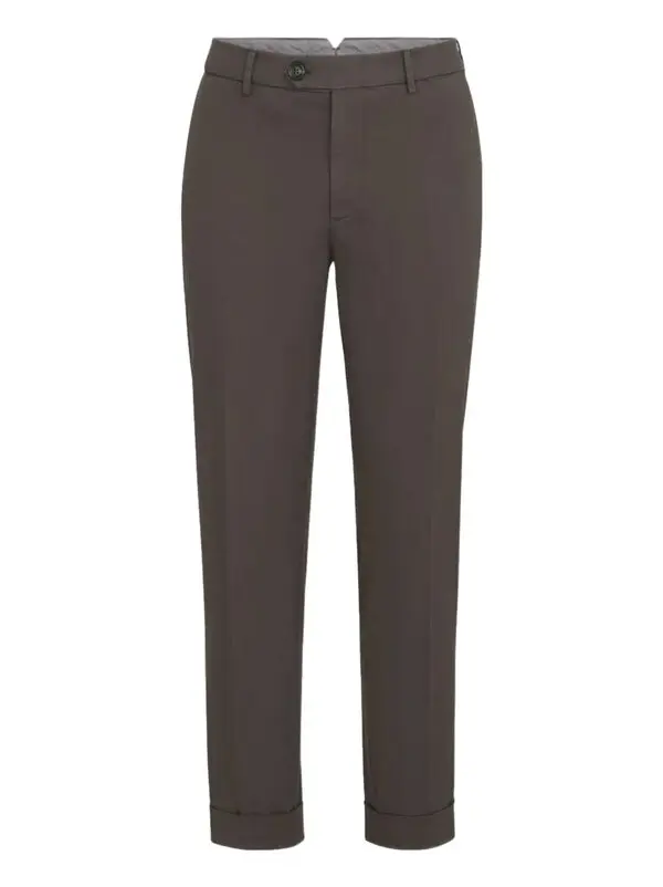 Brunello Cucinelli Garment-dyed Italian Fit Trousers In American Pima Comfort Cotton Gabardine - Brown