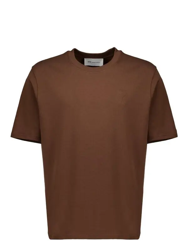 AMI Paris De Coeur Short-sleeved Crewneck T-shirt - Maroon