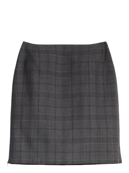Gucci Checked Fine Wool Mini Skirt - Gray/beige