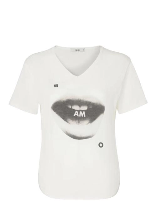 Fendi Ivory Jersey T-shirt With Ti Amo Print - White