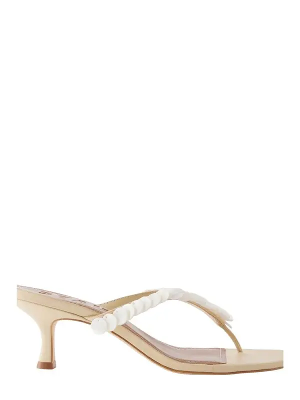 Staud Embellished Thong Mules - Nude