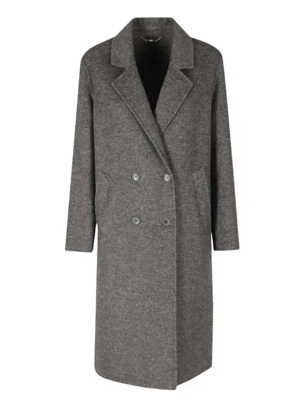 Seventy Double-breasted Long Coat - Slate