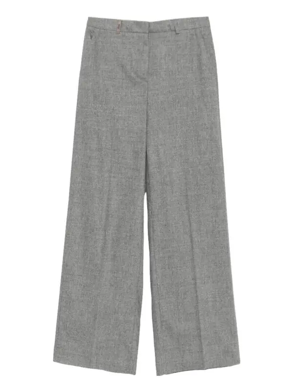 Peserico Wide-leg Melange Trousers - Grey