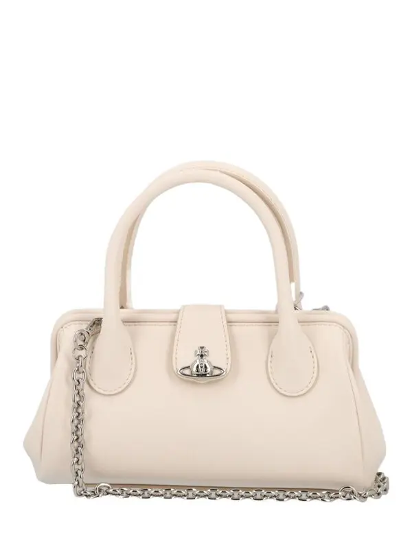 VIVIENNE WESTWOOD Handheld Bag With Chain Strap - White