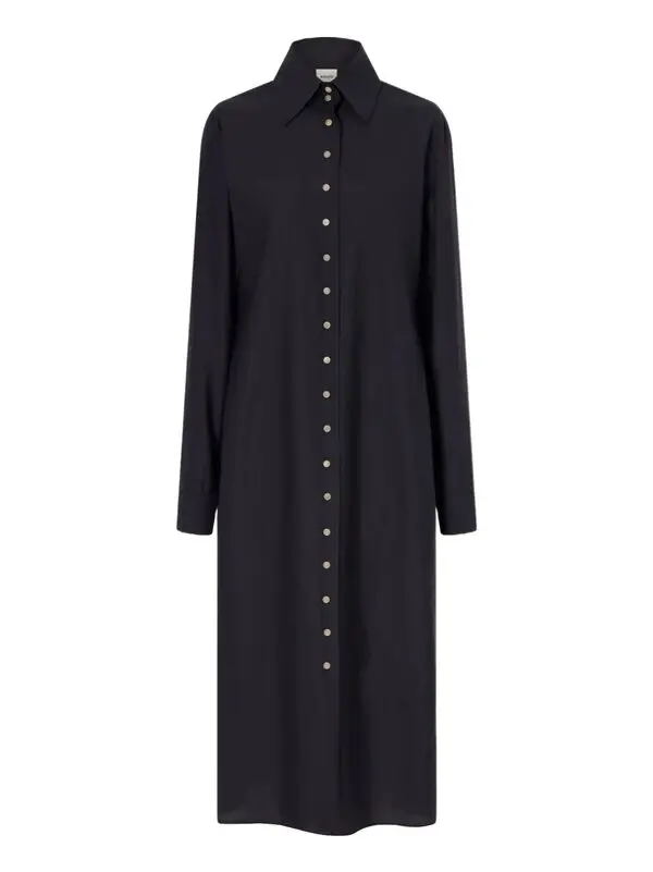 Khaite Classic Collar Shirt Dress - Black